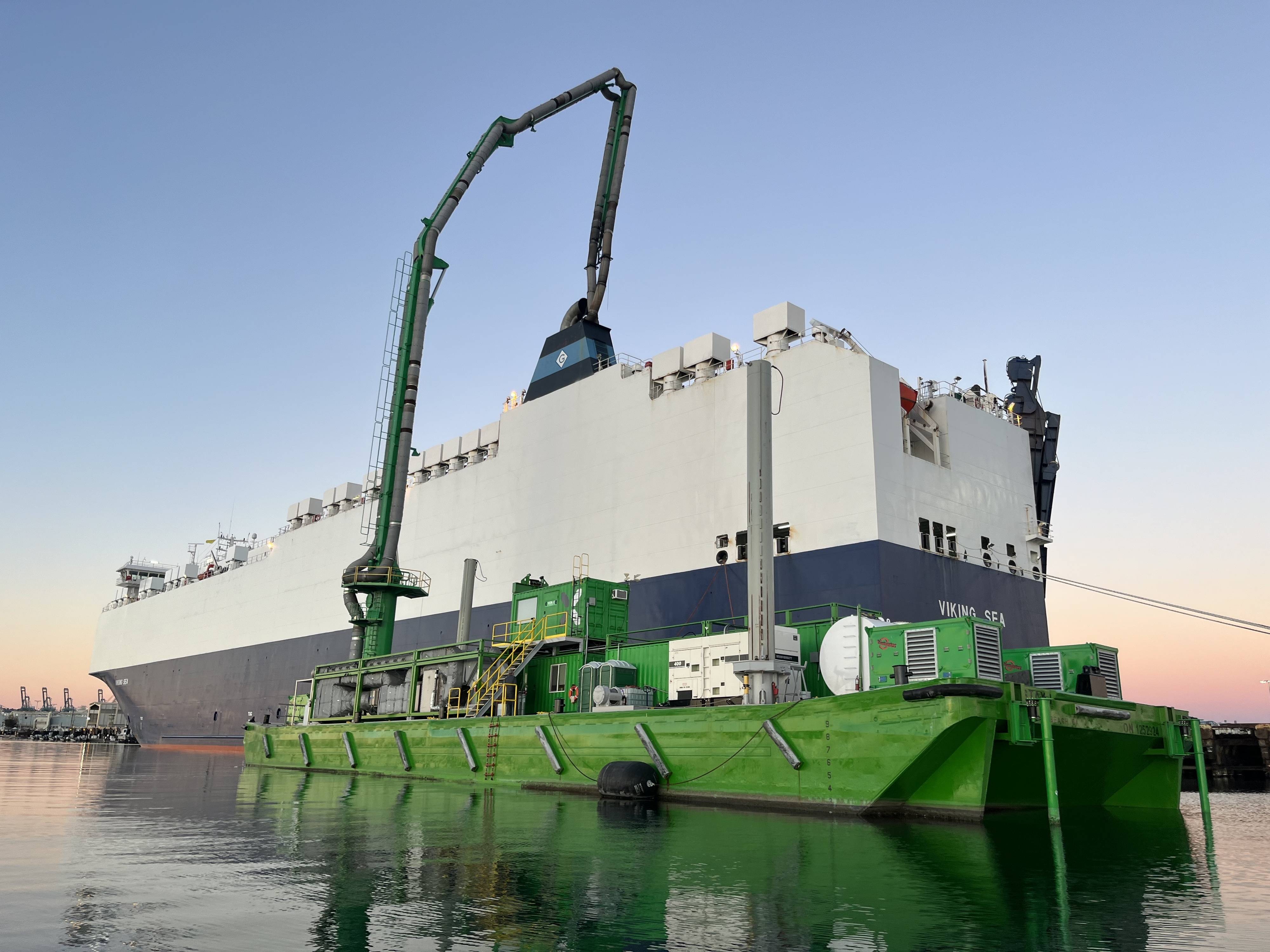 Exhaust-sucking Barge to Capture Ship Emissions in the Port of Los Angeles